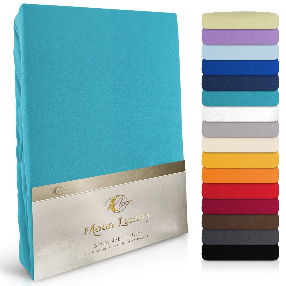 MOON-Luxury Spannbettlaken Jersey Stretch 230g/m² 97% Mako-Baumwolle 3% ...